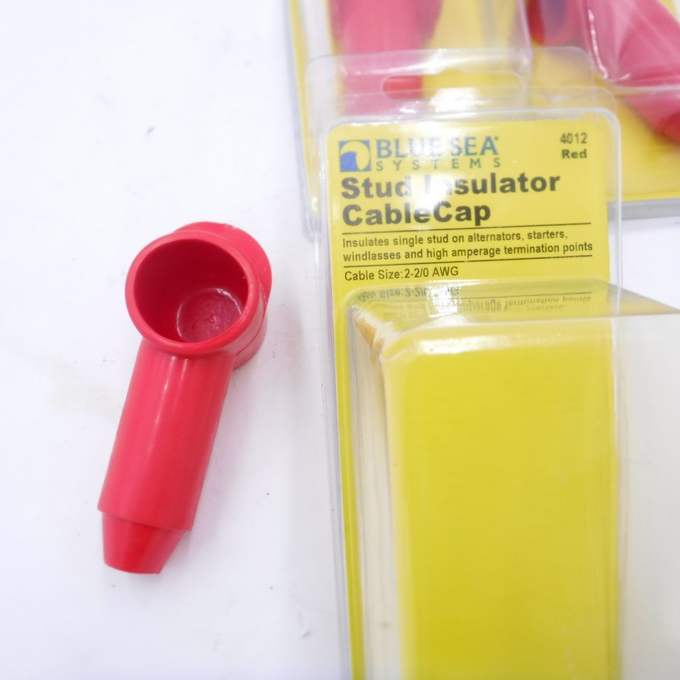 3 Pack Blue Sea Stud Insulator Cable Cap 2-2/0 AWG, 4012 Red | eBay