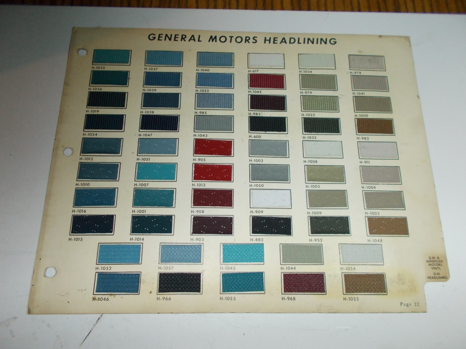 1968 GENERAL MOTORS CHRYSLER CORP FORD RARE ORIGINAL FABRIC HEADLINING ...
