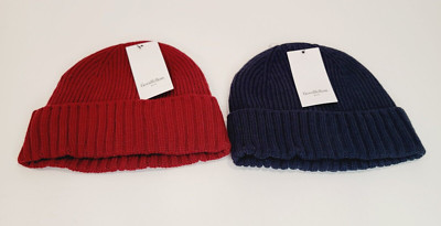2 Goodfellow Men's Winter Hats Beanies - Red Knit and Blue Knit Lined ...