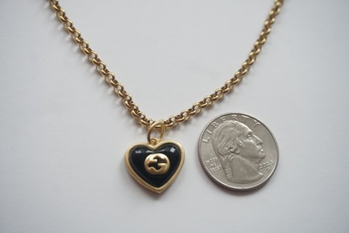 Gucci necklace logo gg heart 20 Inc | eBay