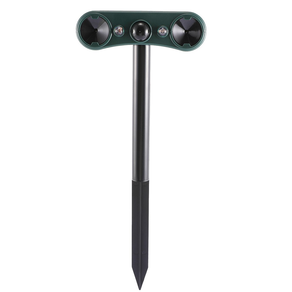 Animal Repeller Ultrasonic Solar Power Outdoor Pest Cat Mice Deer ...