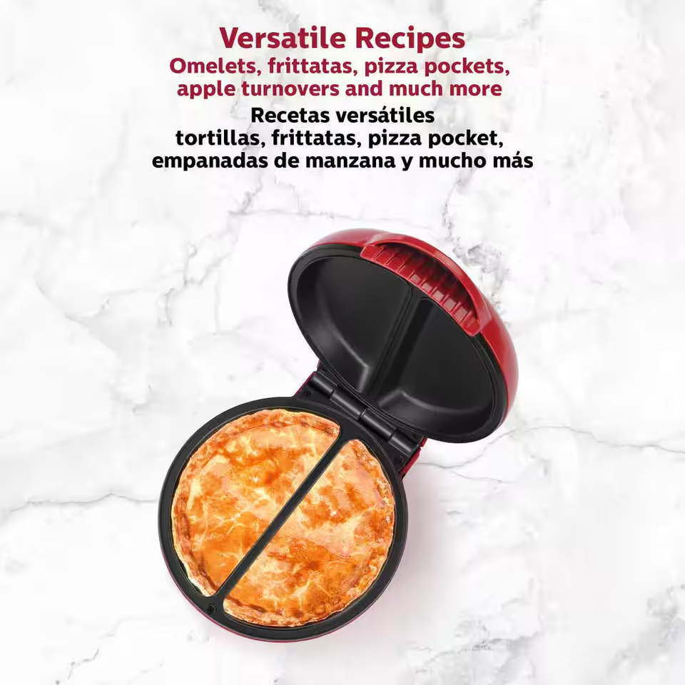 Omelette Maker 4-Egg Red Stainless Steel 2-Section Non-Stick Coating ...
