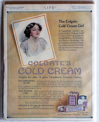 Vintage 1912 The Colgate Cold Cream Girl Full Page Color Art Deco Ad | eBay