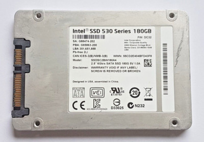 180 GB SATA III Intel SSD 530 Series SSDSC2BW180A4 2D-NAND MLC 2.5 ...