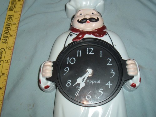 chef kitchen wall clock Vintage chef works great | eBay