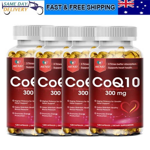 CoQ 10 Coenzyme Q10 Softgels 300mg 120 Capsules Cardiovascular Heart ...