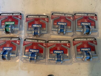 TELL CL100017 Privacy LEVER COMMERCIAL LOCKSET, BRUSHED CHROME | eBay