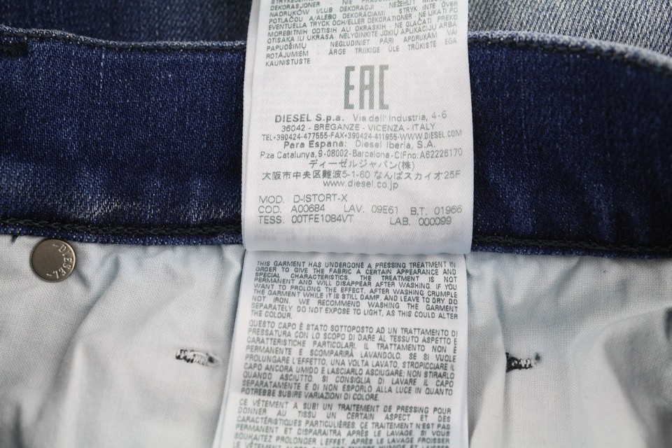 Diesel D-ISTORT-X 09E61 Men's Jeans W32/L32 Mid Waist Skinny Antique ...