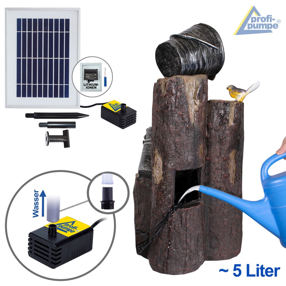 SOLAR BRUNNEN SPRINGBRUNNEN GARTEN BRUNNEN ZIER SOLAR WASSERSPIEL ...