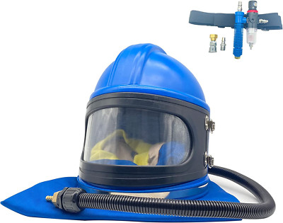 Sandblaster Helmet Safe Air Feed Sandblast Helmet with Shoulder ...