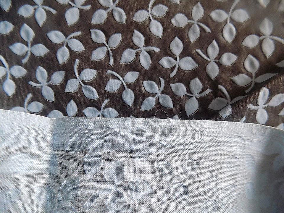 Vintage Black & Blue Cotton Leaf Pattern Fabric 2 Yards 36 1/2 Inches Wide | eBay