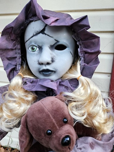 3ft Halloween Animated Haunted LED Doll Animatronic Head Rotates 2024 ...