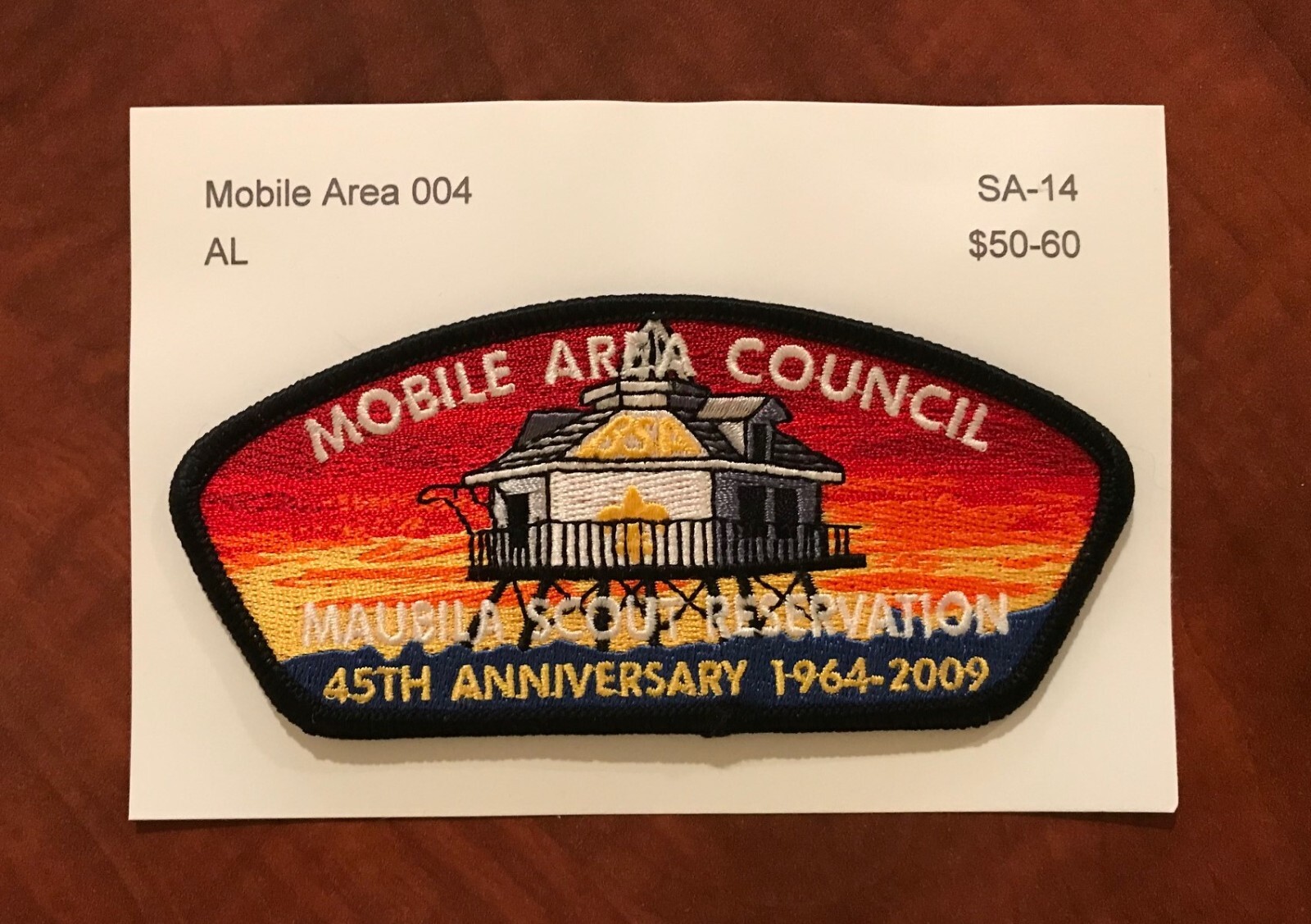 Boy Scout Patch CSP, Mobile Area 004, Maubila 45th, 2009, Black Bdr, SA ...