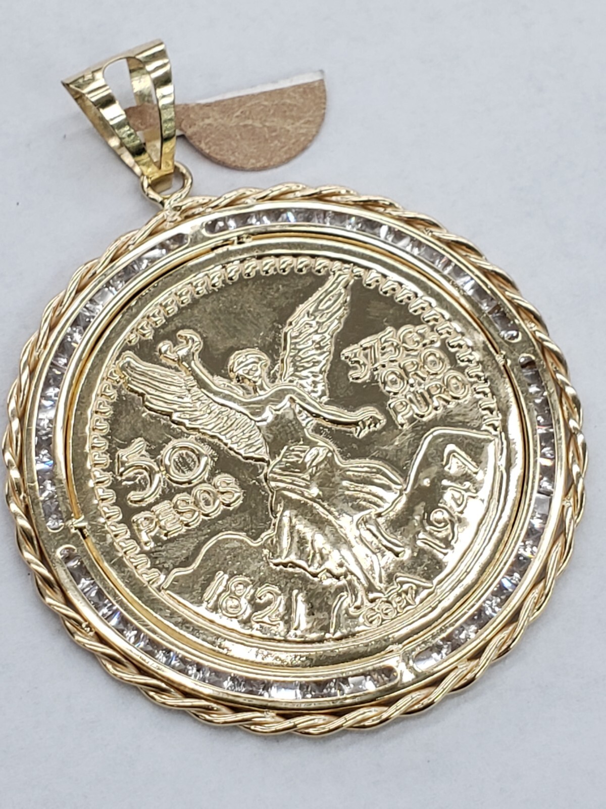 14k solid gold thinner 50 pesos centenario Coin Bezel Frame pendant | eBay