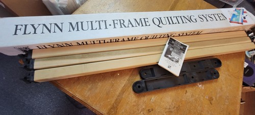 Flynn Multi Frame System for Hand and Machine Quilting 3 Rail Wood Rods ...