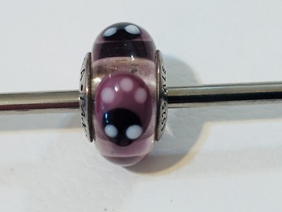 Authentic Pandora Murano Glass Bead Purple Ladybird Charm 790652 ...