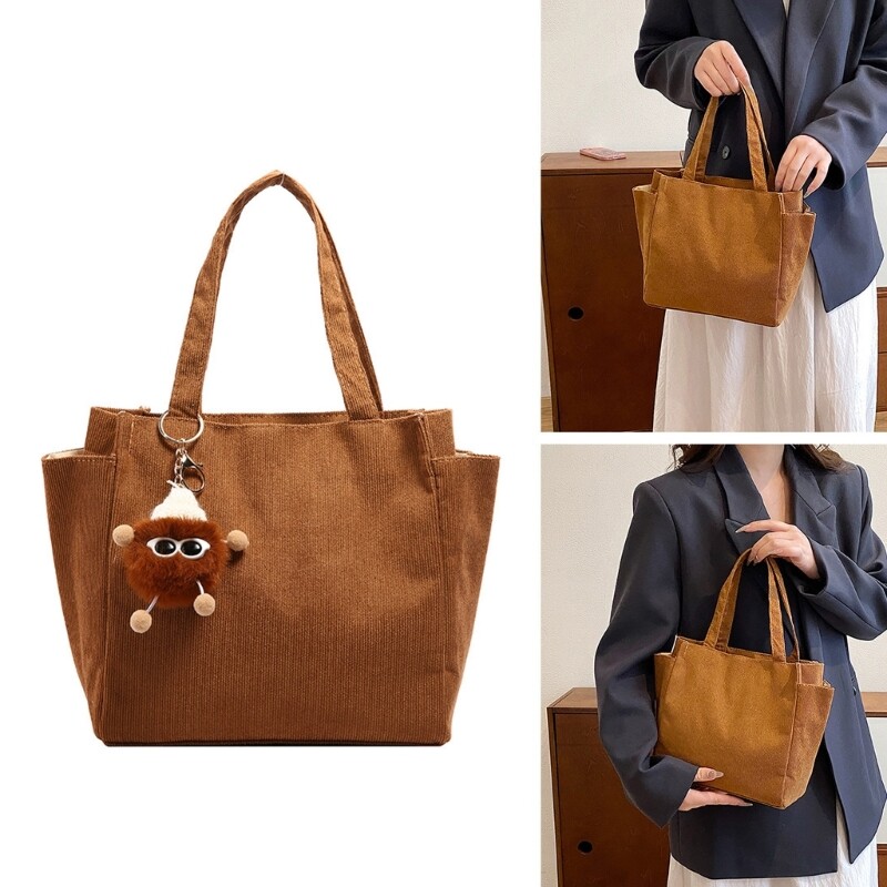 Women Bag with Large Handbag Student School Bag Corduroy Casual Bag | eBay