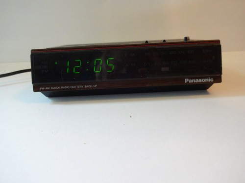 Vintage Panasonic Alarm Clock AM FM Radio RC 6065 Wood Grain Works | eBay