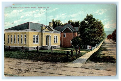1912 Library And Frankfort Street View New York NY Posted Antique ...