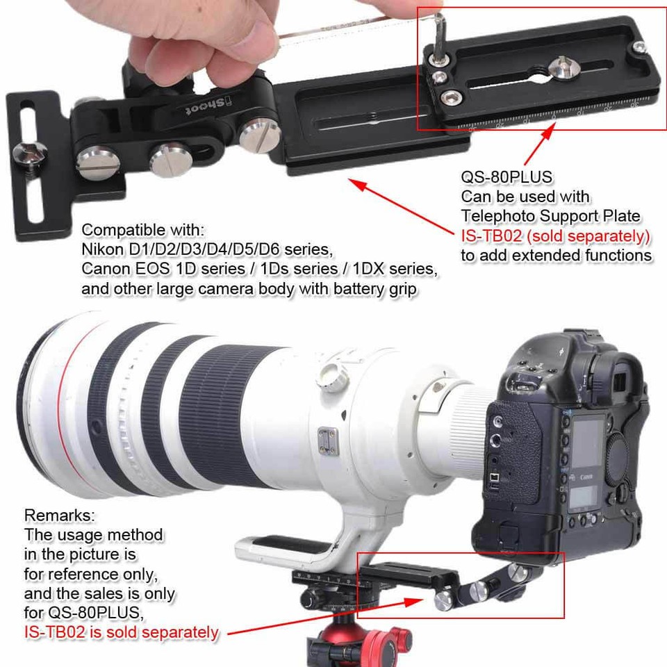 8cm Quick Release Plate for Large Camera Nikon D1 D2 D3 D4 D5 D6 ...