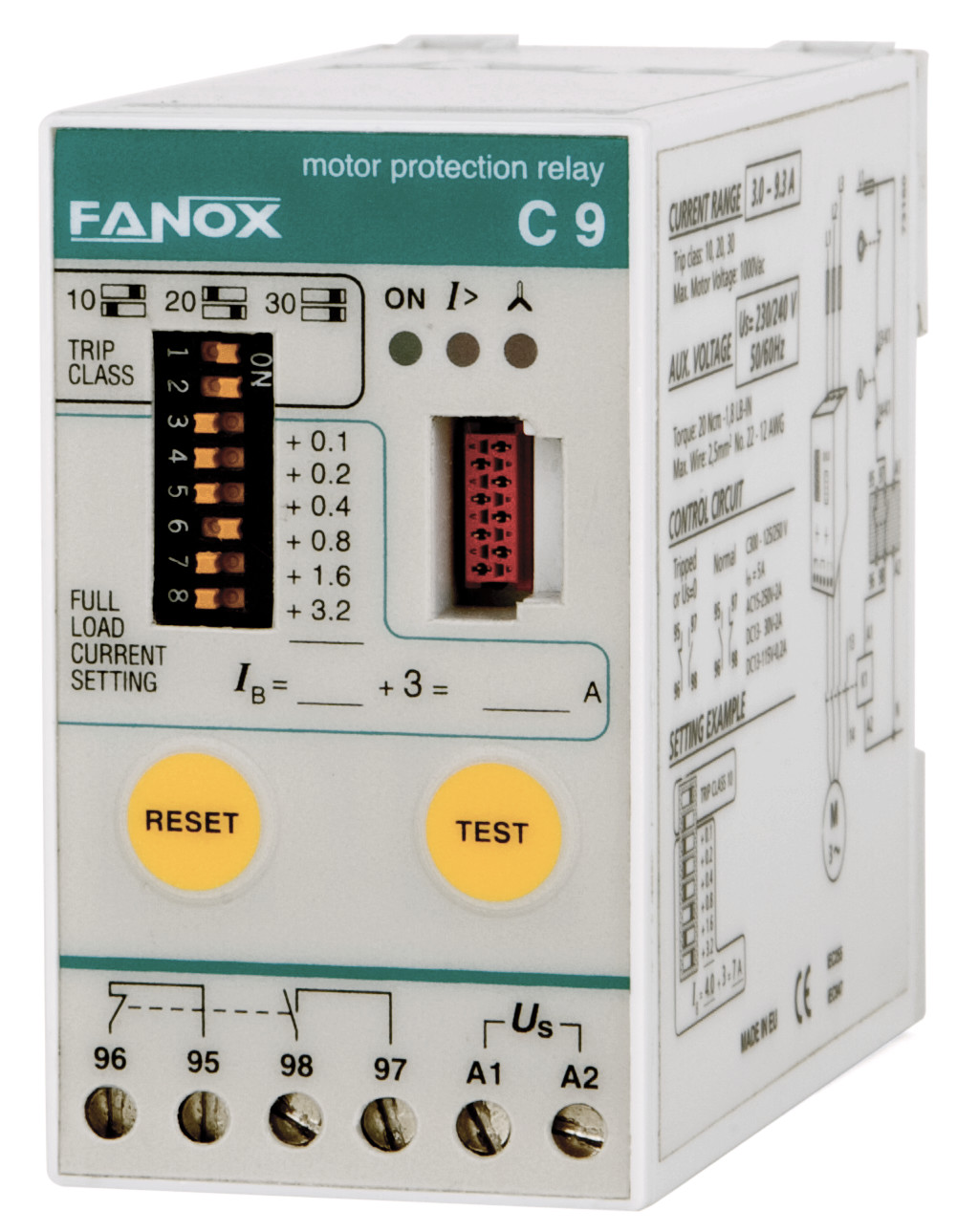 Fanox Motor Protection Relay (C): Overload, Phase loss, Phase Imbalance ...