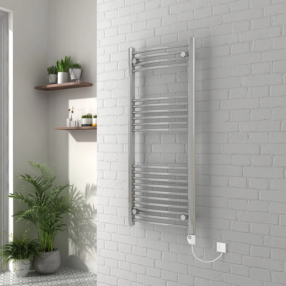 Silver Towel Radiator H736mm X W500mm Crossmoor UK