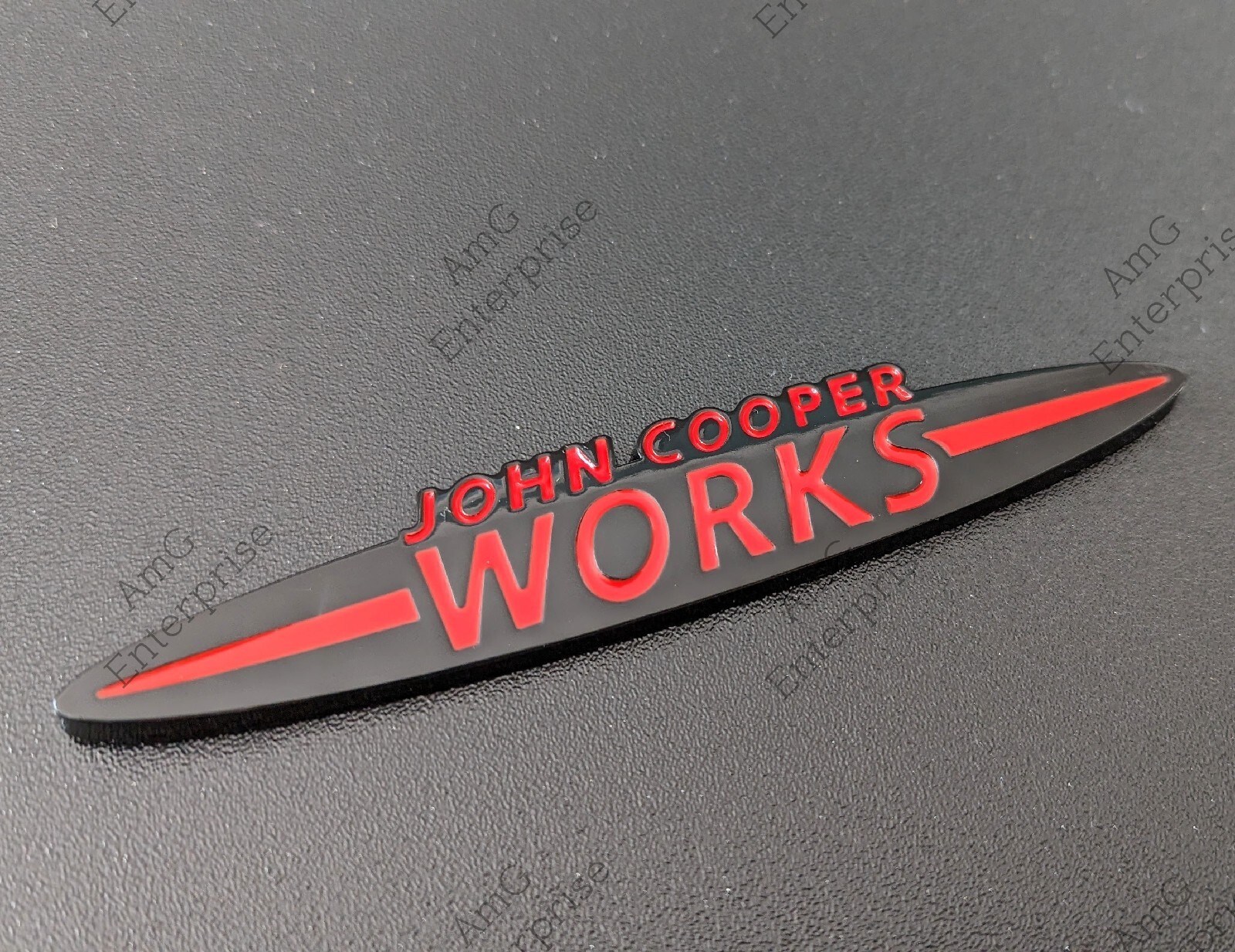 Gloss Black Red Front Grille Rear Badge for Mini Cooper Works JCW 135cm ...