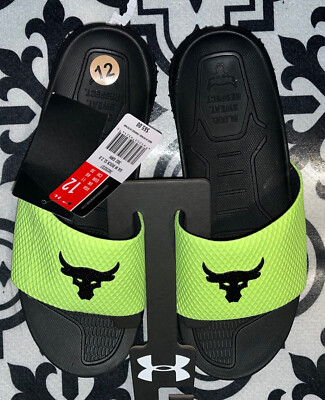 Under Armour Men's Project Rock Slides 2.0 Volt Green Michelin Gripper ...