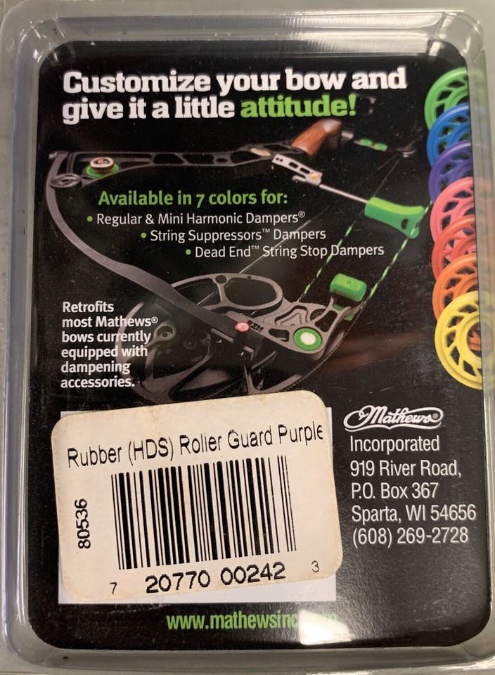 Mathews HDS Rubber Roller Guard Dampener - 5 PK Purple | eBay