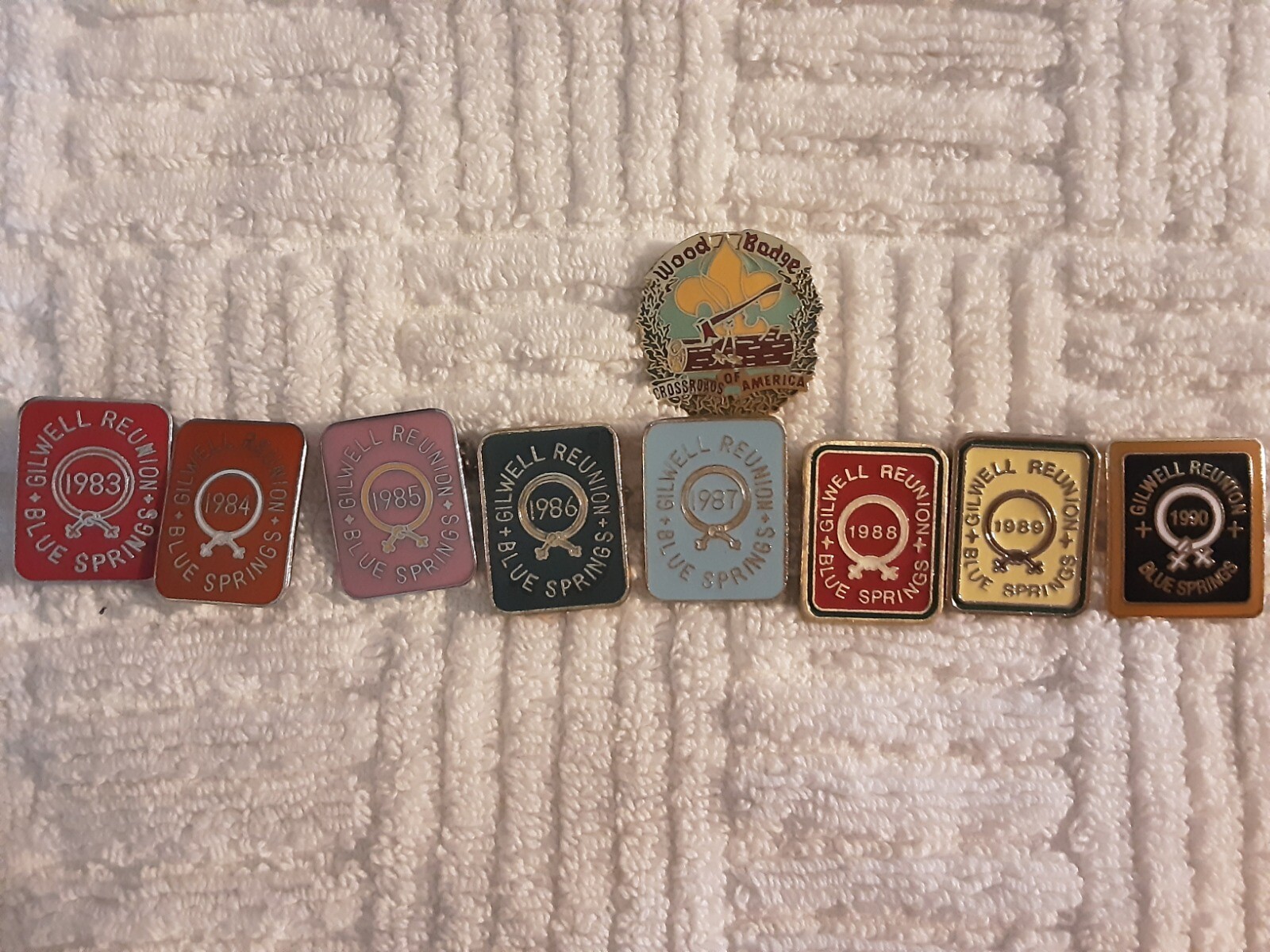 Boy Scout Set of Pins Gilwell 1983-1990 & Wood badge Pin | eBay