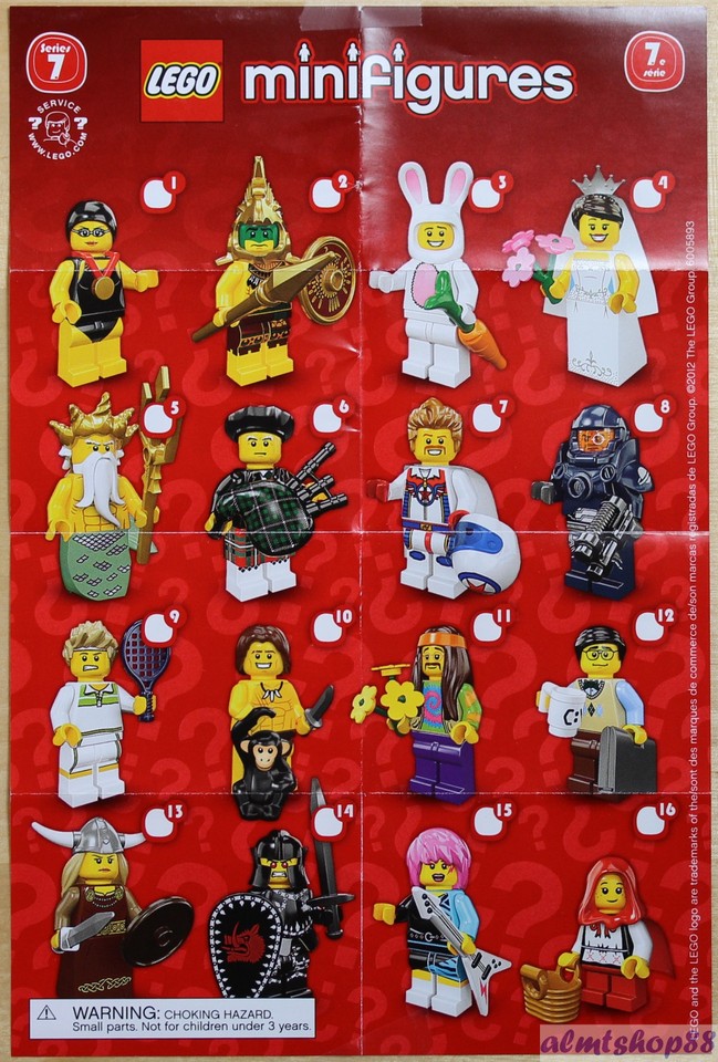 LEGO Mini Poster Leaflet Minifigures Series 1 2 3 4 5 6 7 8 9 10 11 12 ...
