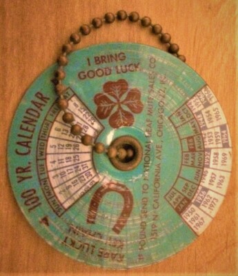 Vintage 1954 Deaf Mute 100 Year Calendar Lucky Sign Language Alphabet ...