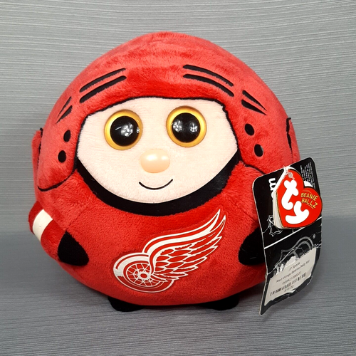 Detroit Red Wings ty Beanie Ballz NHL Hockey Plush 8" Ball Toy New with ...