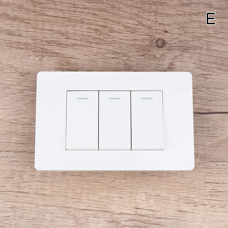 1 2 3 4 Gang On Off Light Wall Switch White Panel US Push Button Pass ...