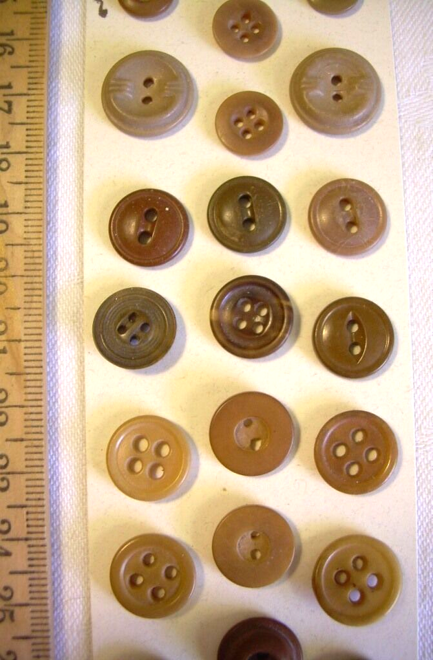 28 VINTAGE Buttons Caramel BROWN Tortoise Bakelite Celluloid 1910 1920 ...