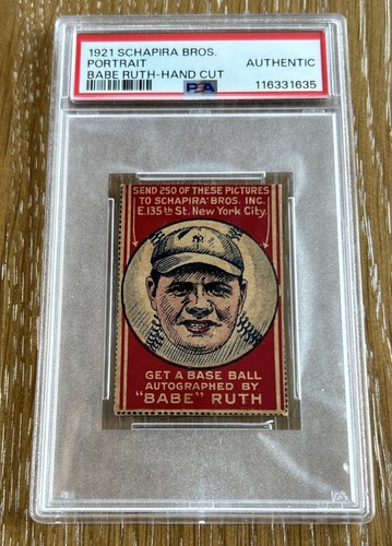 1921 Schapira Bros. Babe Ruth Hand Cut Portrait PSA Authentic Beauty ...