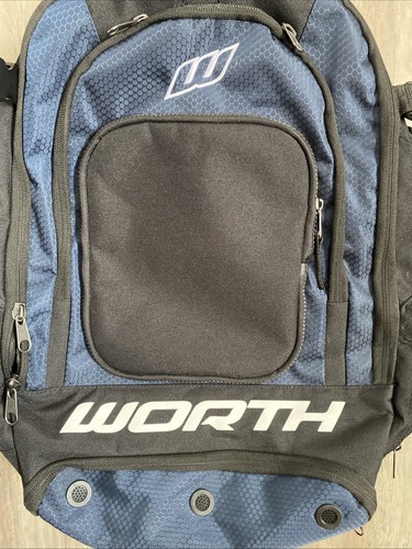 Worth RAWLINGS Comrade Baseball Backpack Black &Blue BARELY USED Great ...