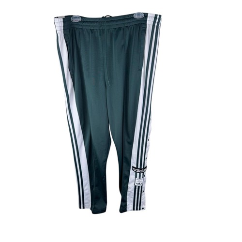 Adidas Adibreak Tearaway Snap Button Track Pants Green White Stripes ...