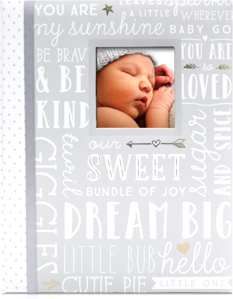 First 5 Years Dream Big Wordplay Baby Memory Book, Memory Journal, Gray ...