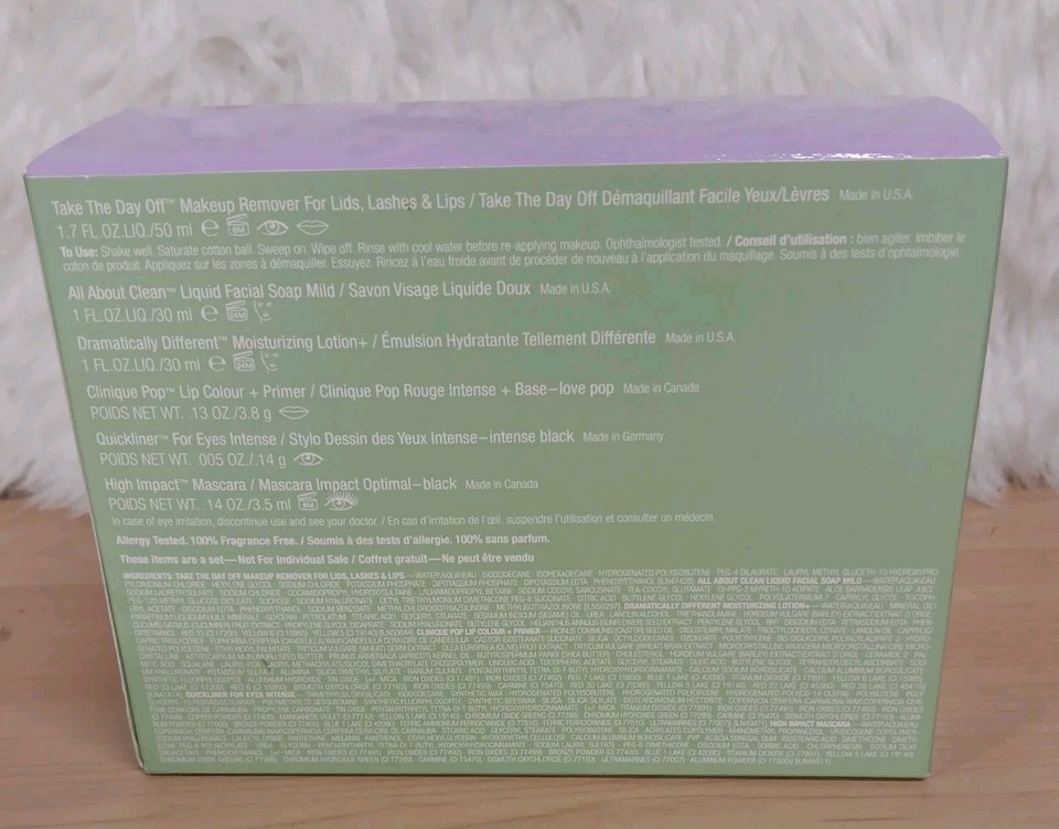 Clinique Love Your Skin 6 Pcs Makeup Skincare Gift Set White/Green Box ...