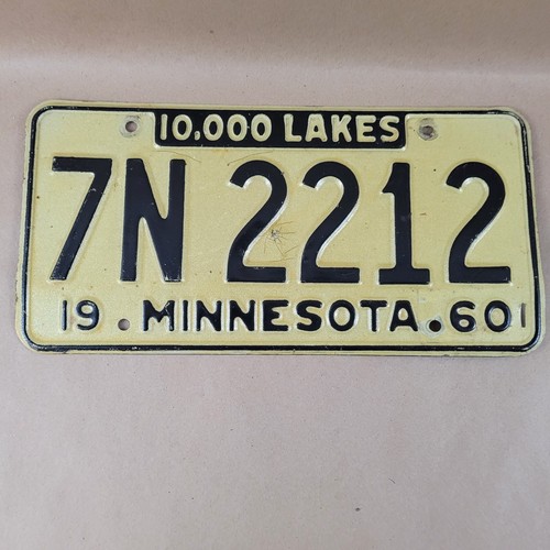 1960 Minnesota MN 10,000 Lakes License Plate Original Paint 12"x 6 ...