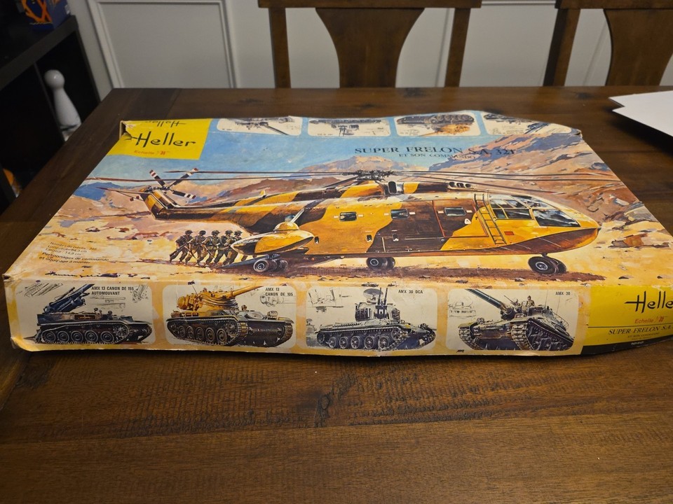 Vintage Heller 1/35 Plastic Model Kit Super Frelon SA321 Helicopter ...