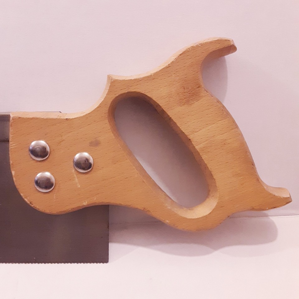 Vintage CORSAIR Hand Saw Warranted Tempered Miter Back USA 12" blade Mr ...