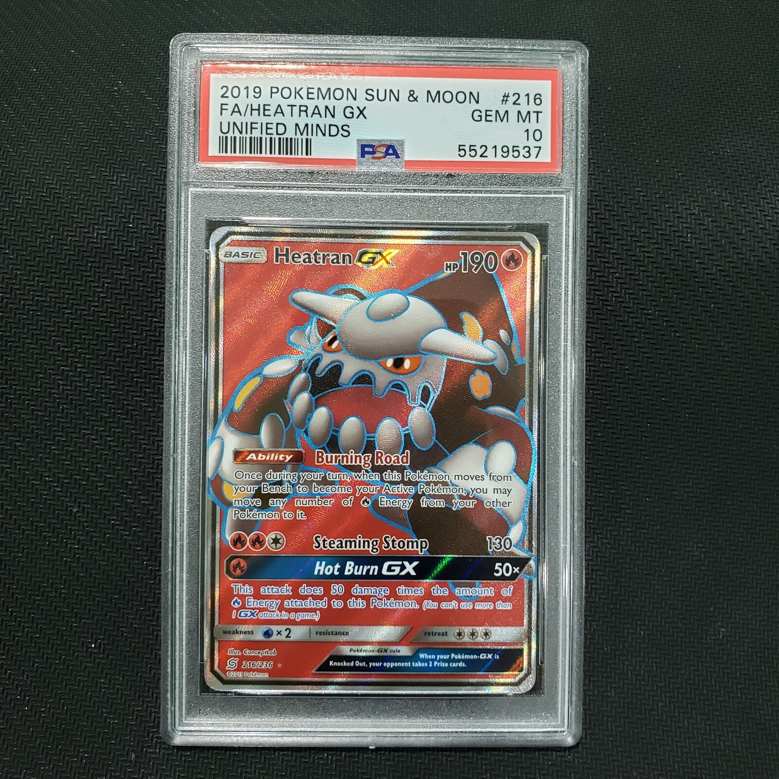 2019 Pokemon: HEATRAN GX 216/236 - [Unified Minds] Low Pop - Gem Mint ...