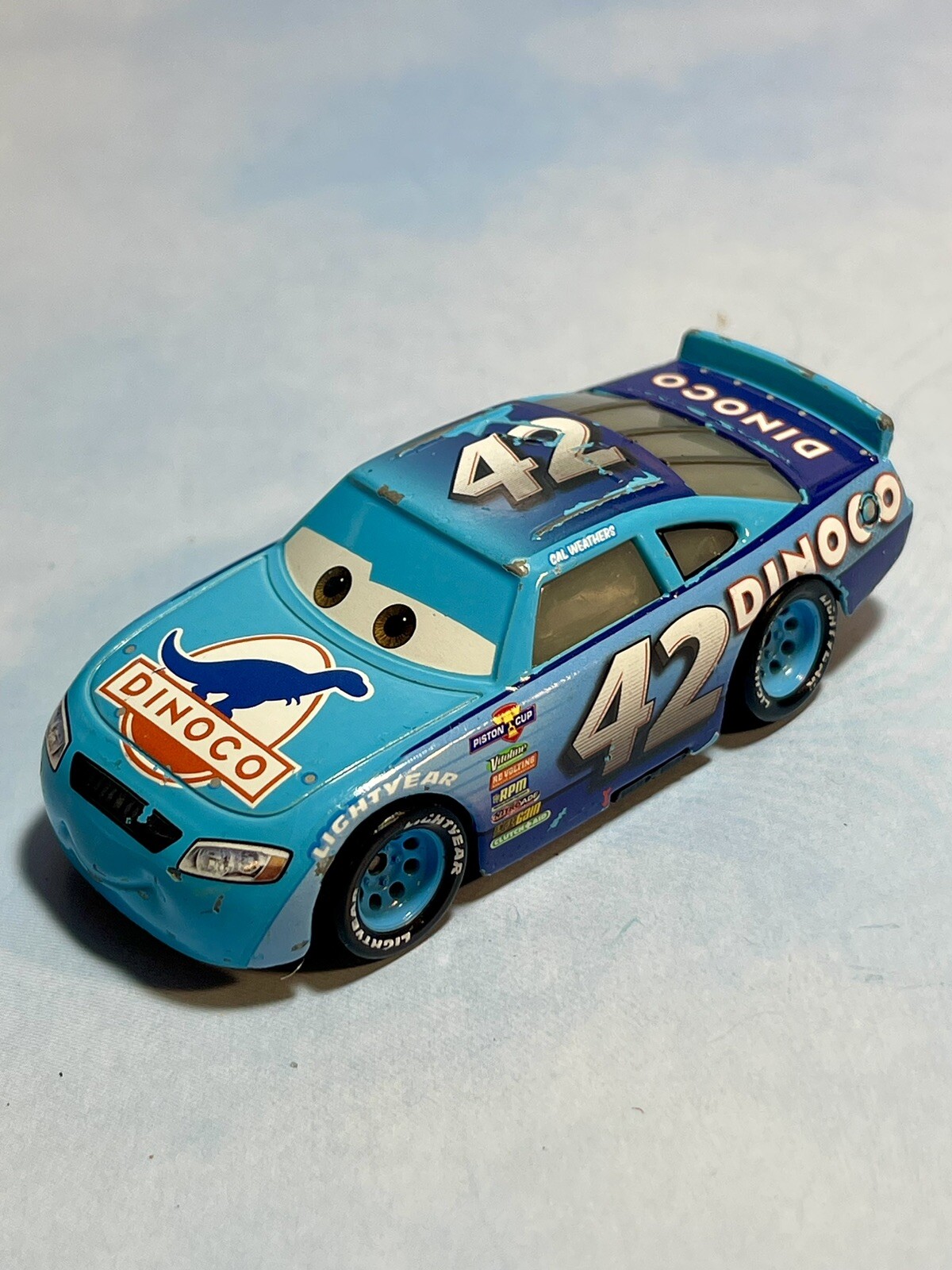 Disney Pixar Cars 3 Cal Weathers Blue Dinoco #42 Die-Cast 1:55 Scale ...