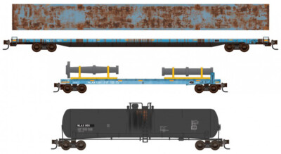Micro-Trains MTL N-Scale NASA/NLAX Flat Cars/Load/Tank Car Weathered 3 ...