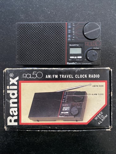 Vintage Randix RCL50 Travel AM/FM Quartz Clock Radio Pocket Size | eBay