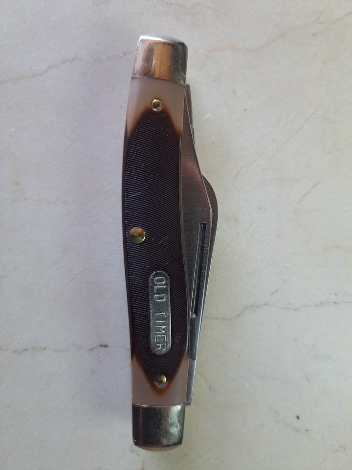 VINTAGE OLD TIMER Schrade 80T SENIOR STOCKMAN Pocket Knife Made USA | eBay