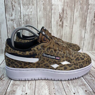 Reebok Club C Double Revenge Leopard Print Shoes Brown Black White ...
