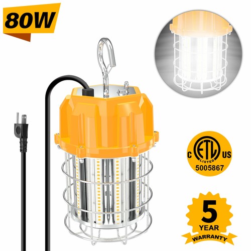 80W LED Temporary Work Light Construction Jobsite Hanging Workshop Lamp ...